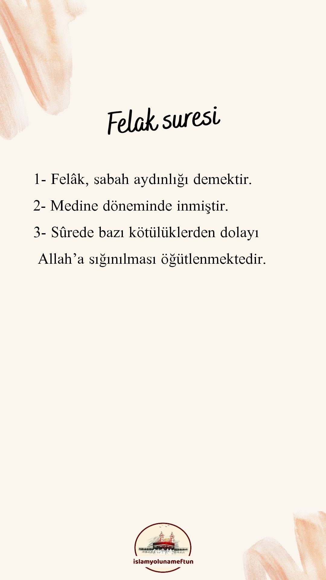 FELAK SURESİ - İslamyolunameftun