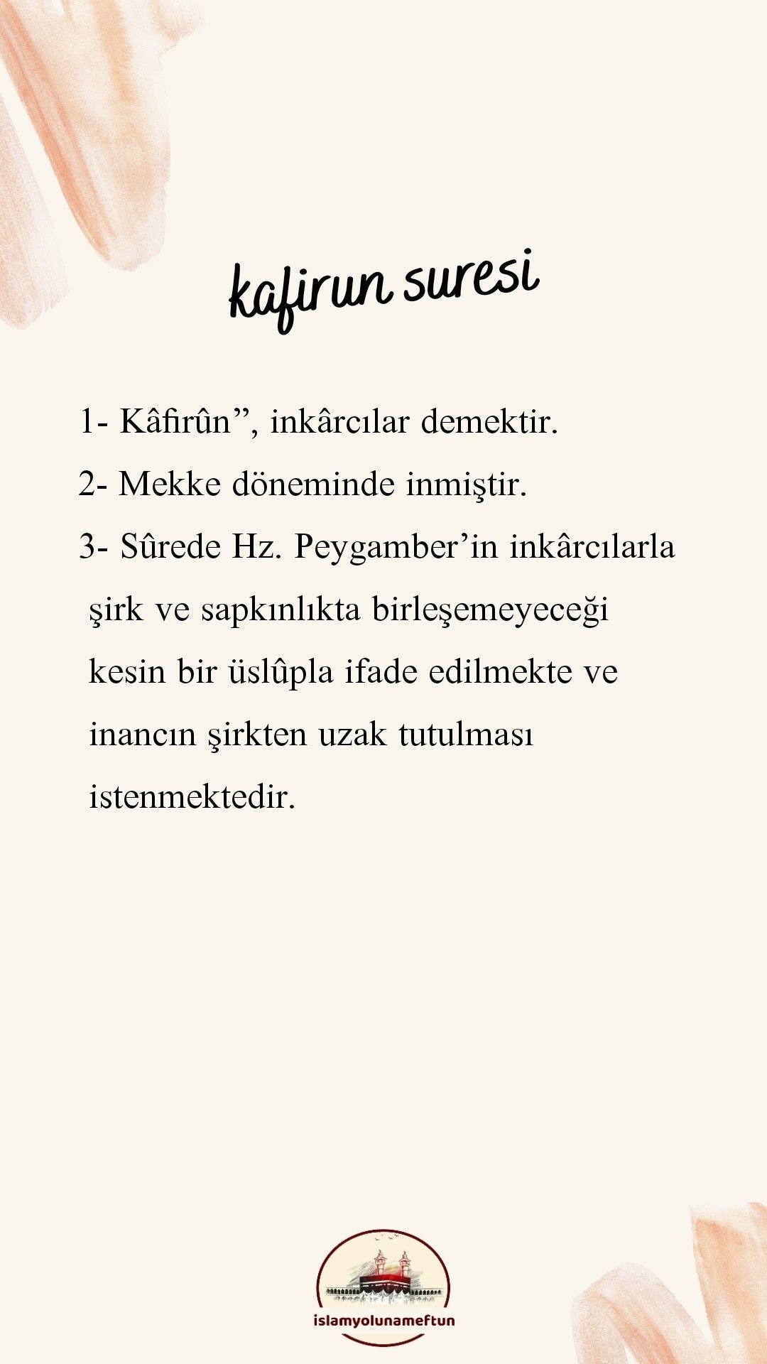 KAFİRUN SURESİ - İslamyolunameftun