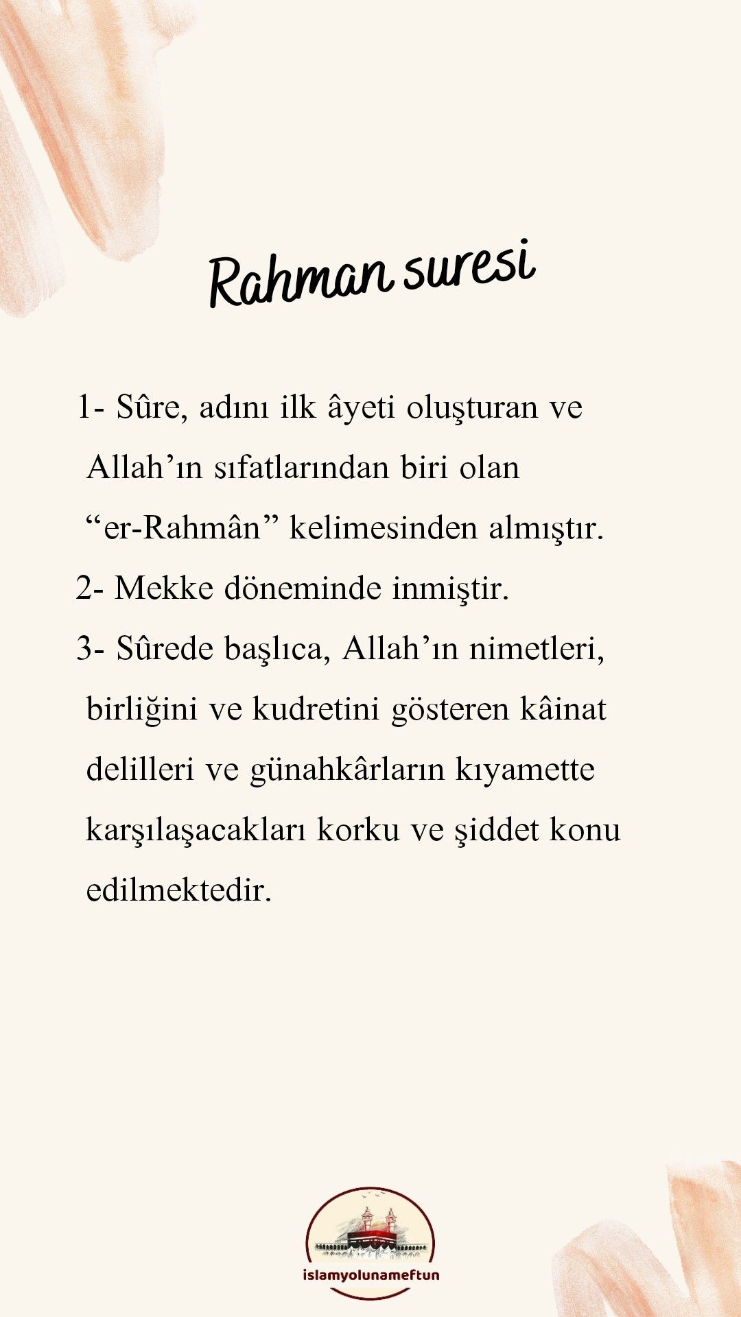 RAHMAN SURESİ - İslamyolunameftun