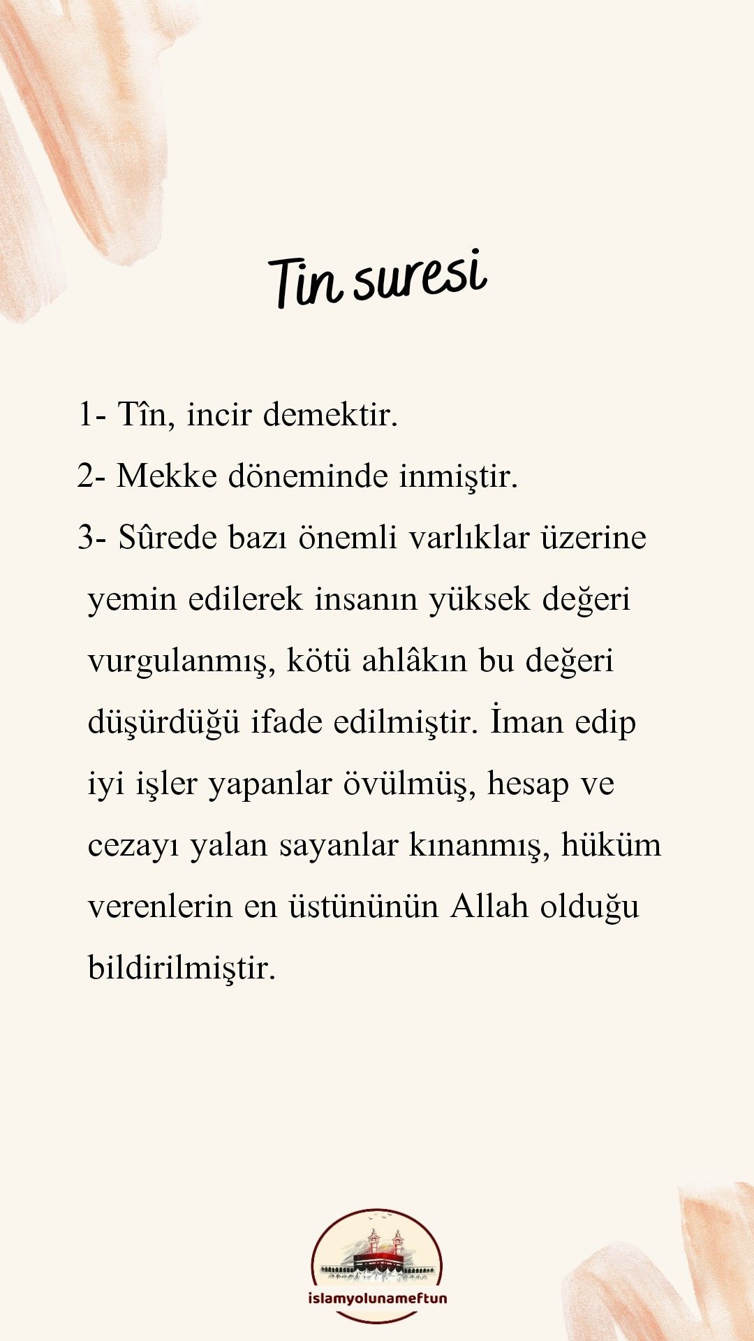 TİN SURESİ - İslamyolunameftun